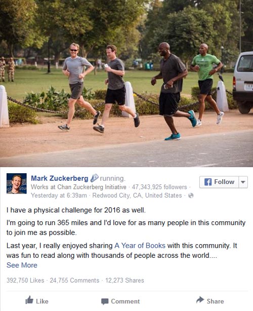 Mark Zuckerberg 365 miles running challenge | India TV News | Tech-auto ...