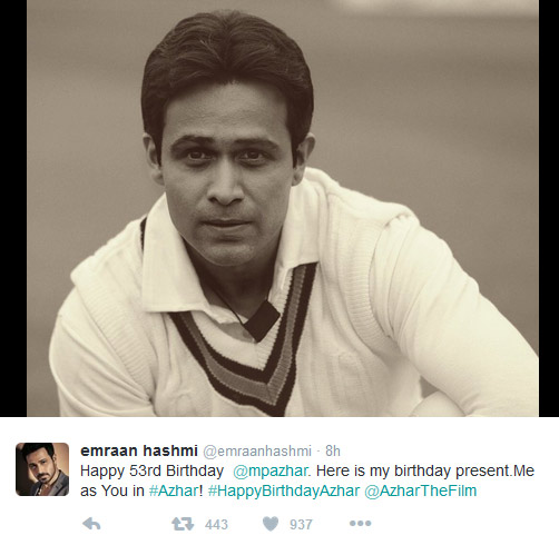 Emraan Hashmi's first look from Azhar | India TV News | Bollywood News ...