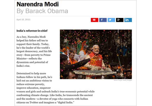 Barack Obama praises Nrendra Modi in Time Magazine-IndiaTV News | World ...