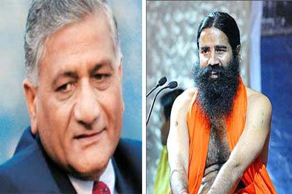 Swami Ramdev, ex-army chief lead protest at Jantar Mantar