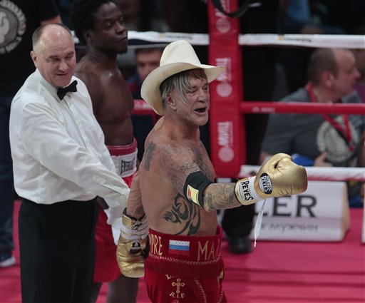Mickey Rourke wins exhibition bout in Moscow | Other News – India TV